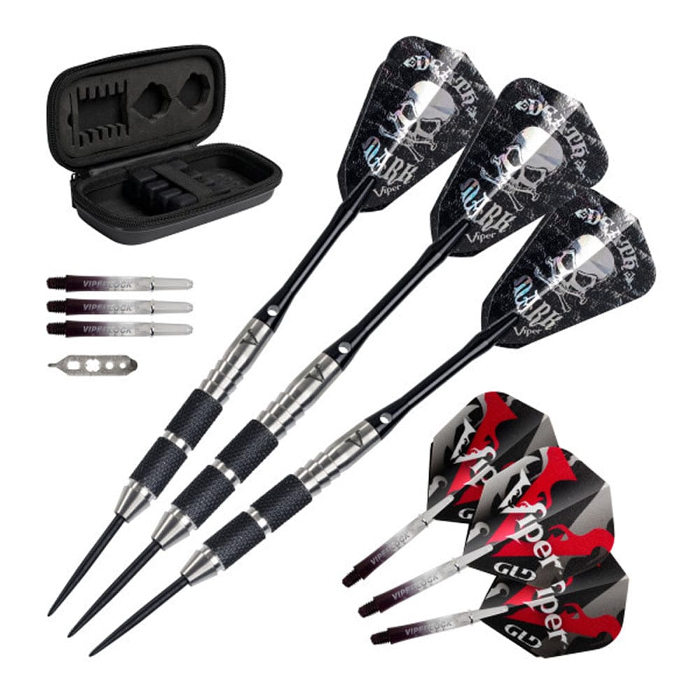 Viper Desperado Darts Steel Tip 80 inc Extras D2 Knurl Grip Black